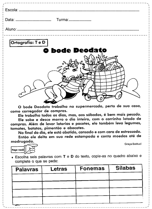 Plano de Aula: ortografia T ou D